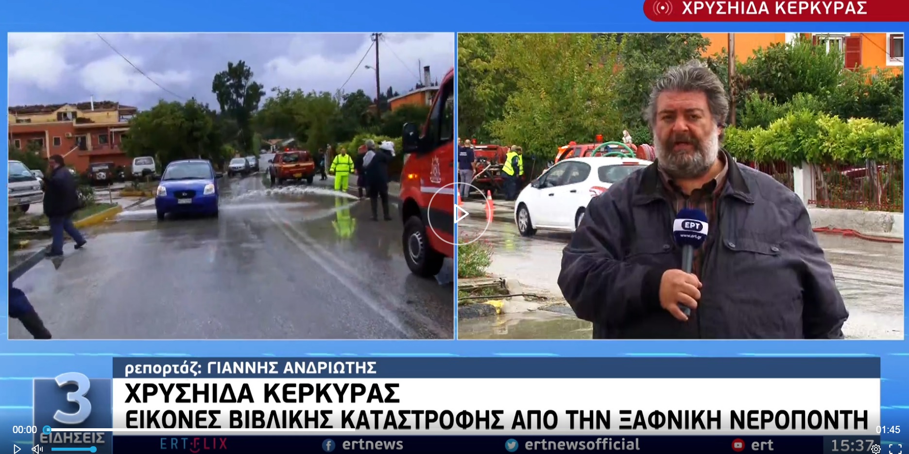 Κέρκυρα: Πλημμύρισαν Χρυσηίδα, Βυρός και Κουλίνες από την πρωινή ...